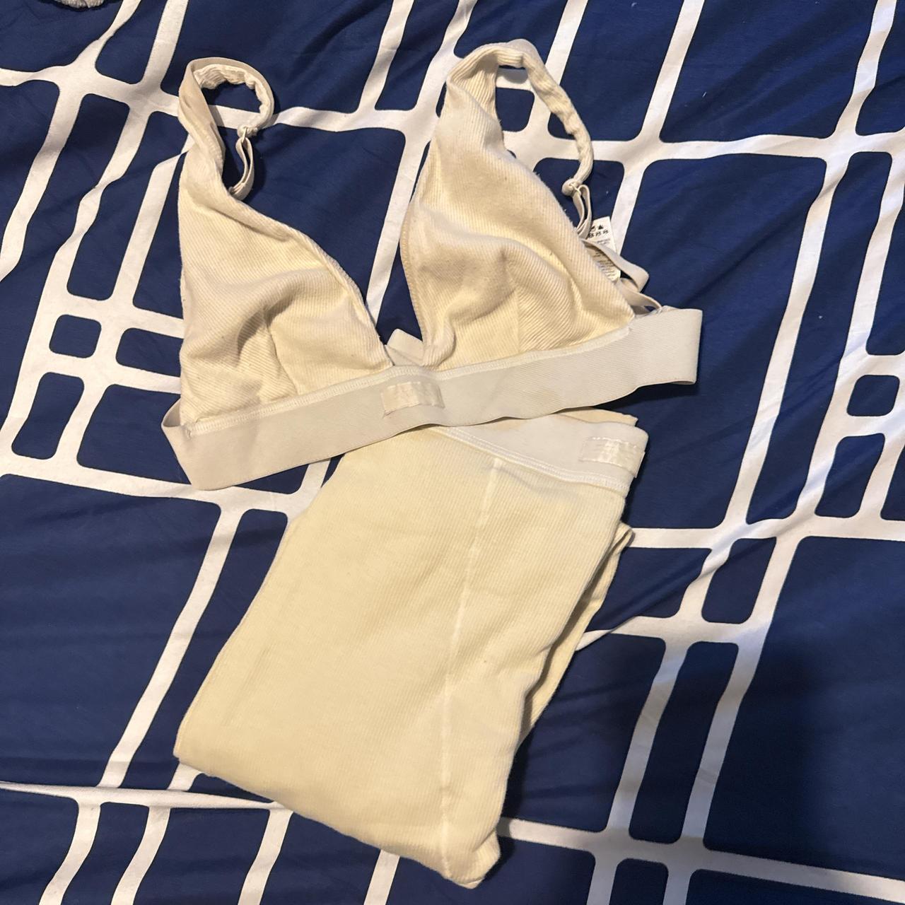 Skims, cream bralette and leggings set #lounge... | Depop