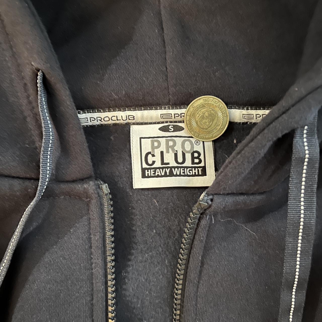 Navy Pro Club heavyweight zip-up hoodie #hoodie... - Depop