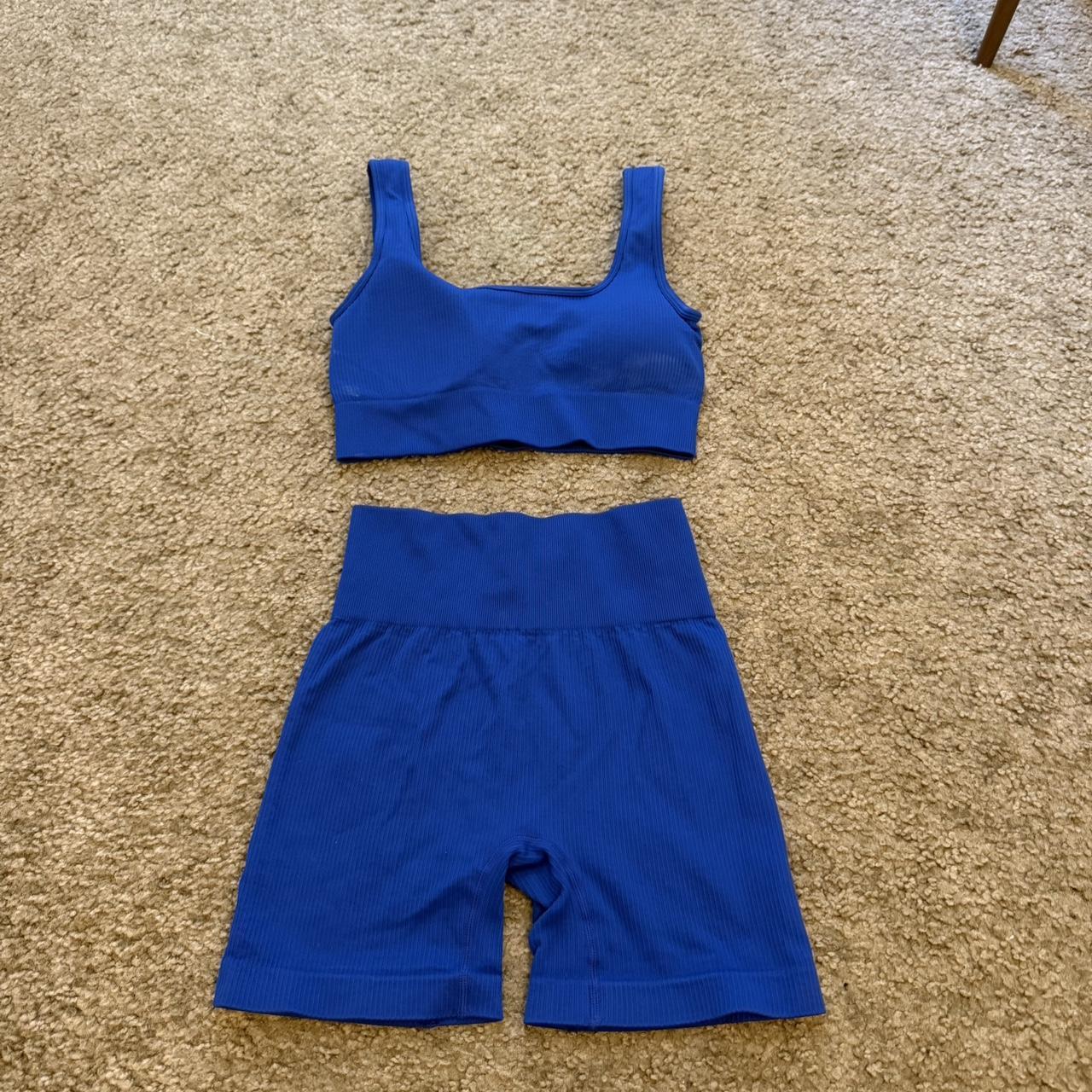 Blue workout set! Super cute for walks or working... | Depop