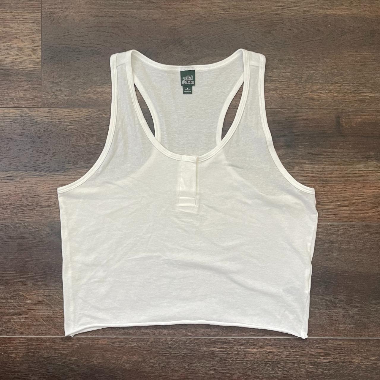 Wild Fable White Racerback Tank Top ♡ Tagged size... - Depop