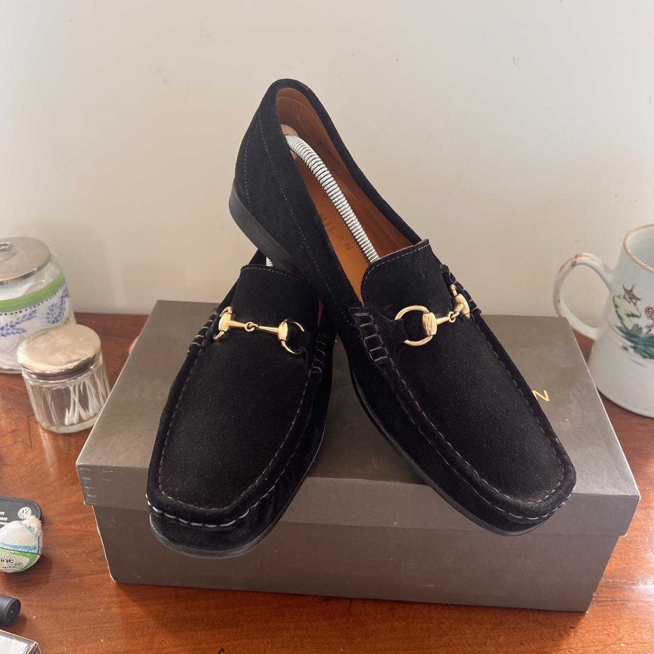 Paco Milan Black Suede Horsebit Loafers (UK10.5) - Depop