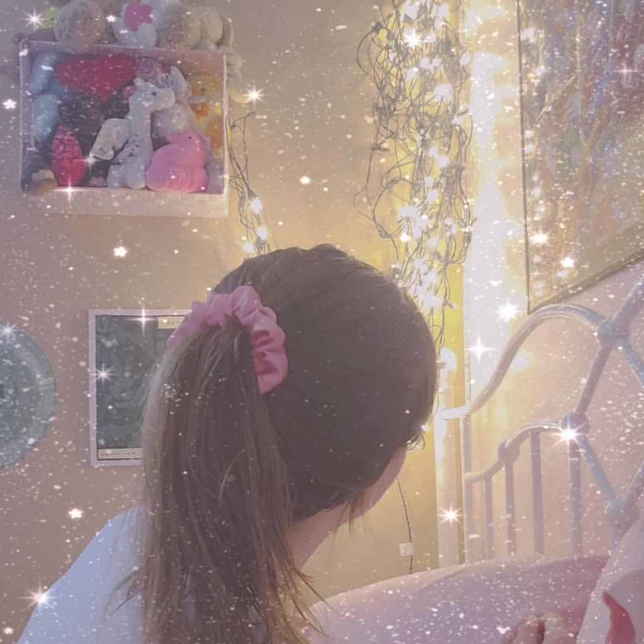 rose pink satin scrunchie by atelier egg -handmade,... - Depop