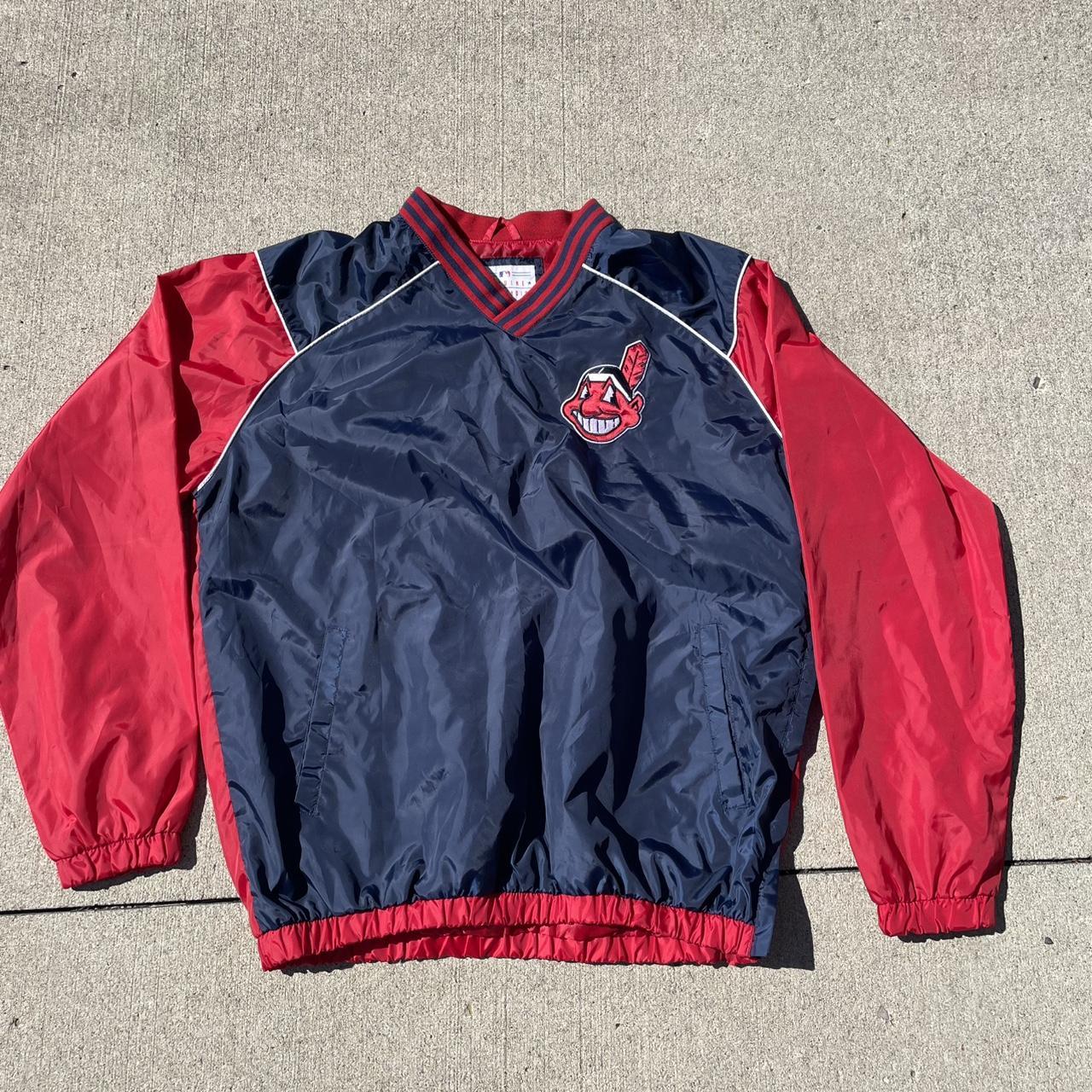 Chief wahoo Indians windbreaker jacket... - Depop
