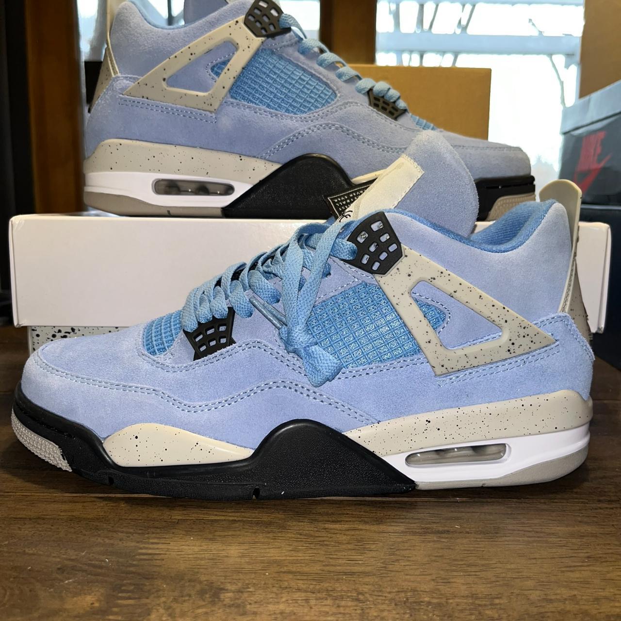 New Nike Jordan 4 Retro University Blue Deadstock... - Depop