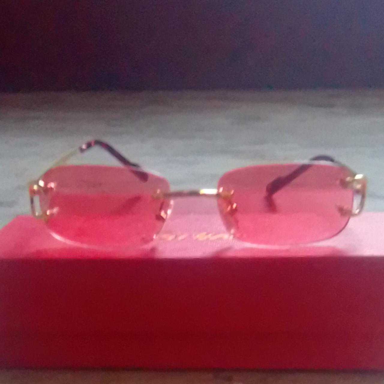 Red Lens Cartier Sunglasses - Depop