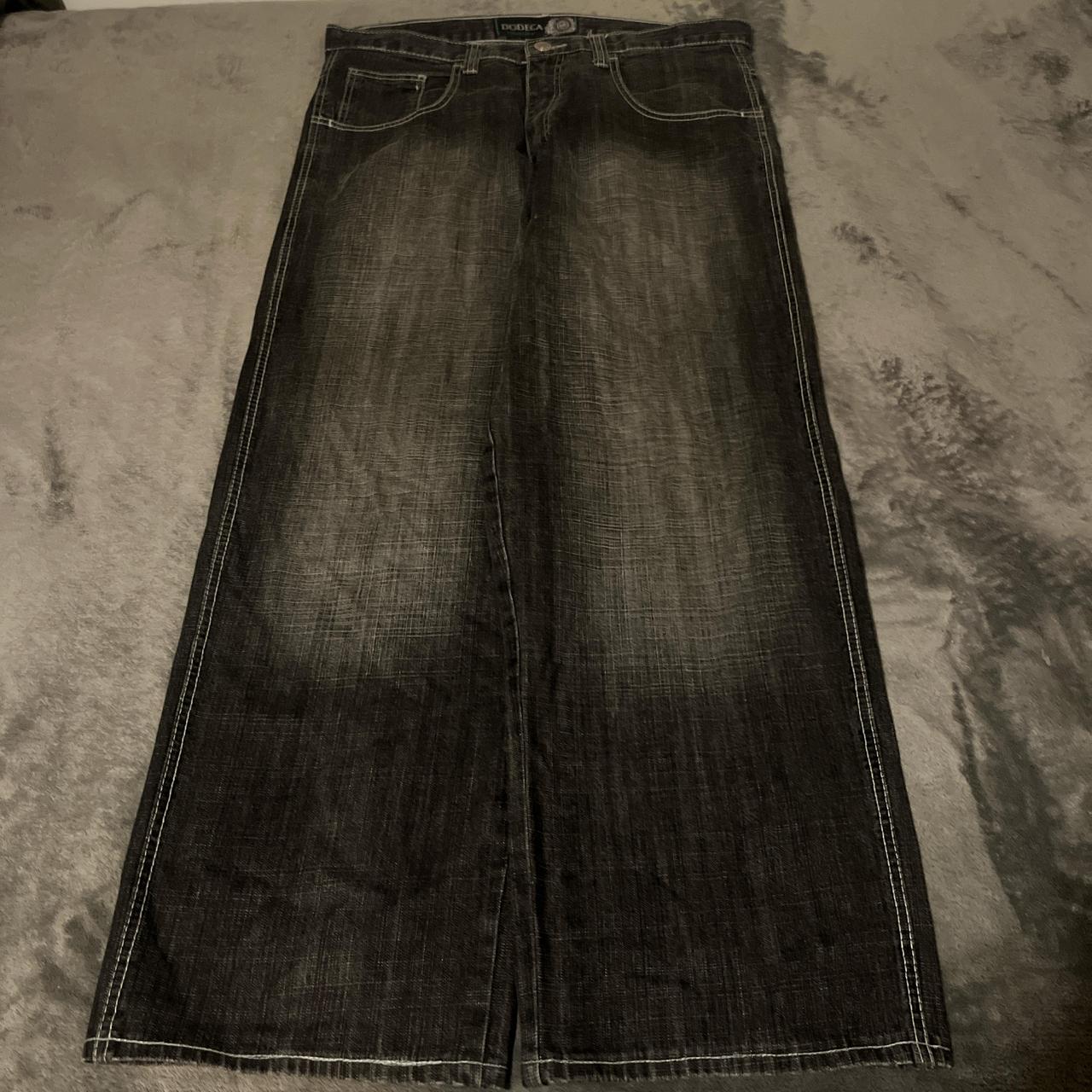 Black wide leg dodeca SouthPole like jeans, fit... | Depop