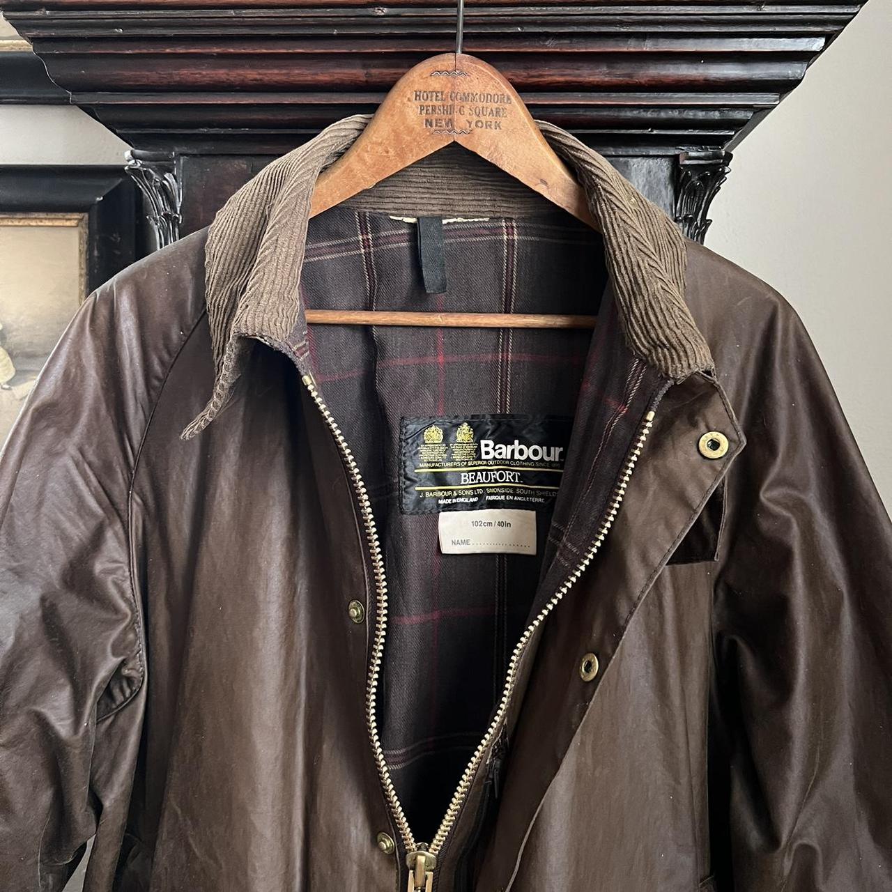 Classic Barbour Beaufort Wax Jacket - Brown, Size... - Depop