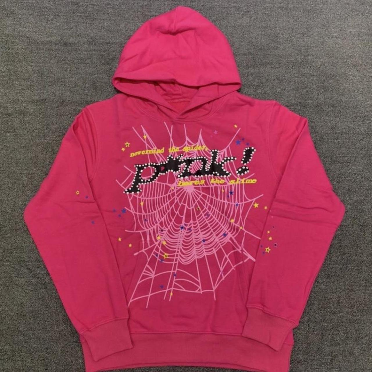 Restocked pink spider hoodie - Depop
