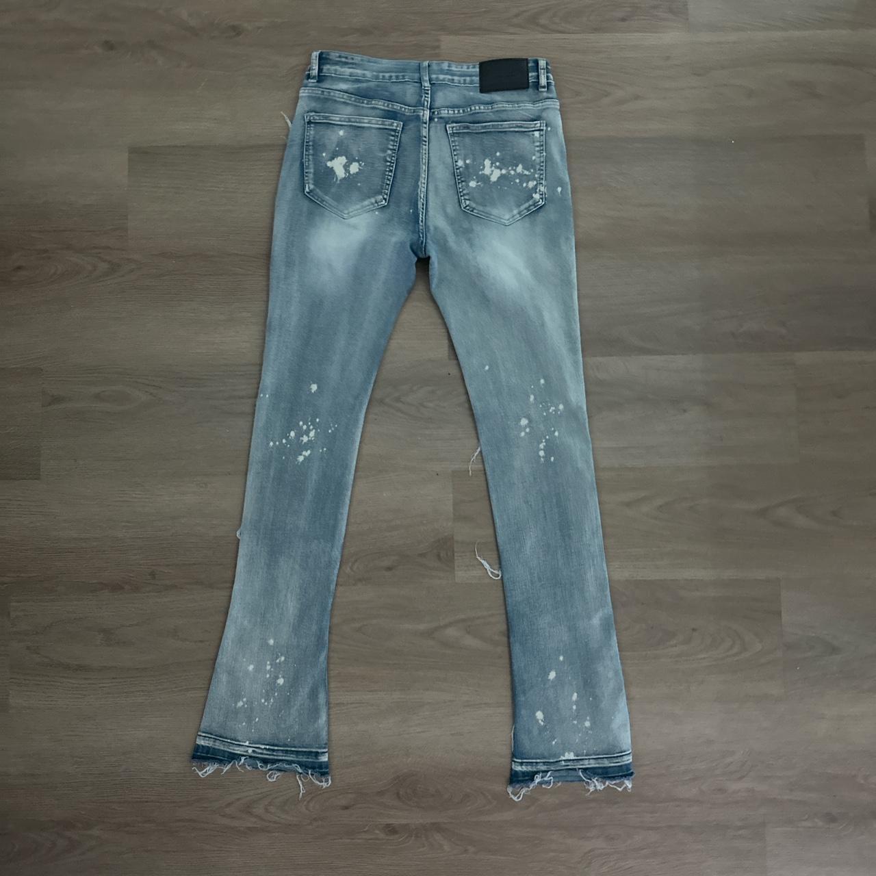 blue stacks jeans - Depop