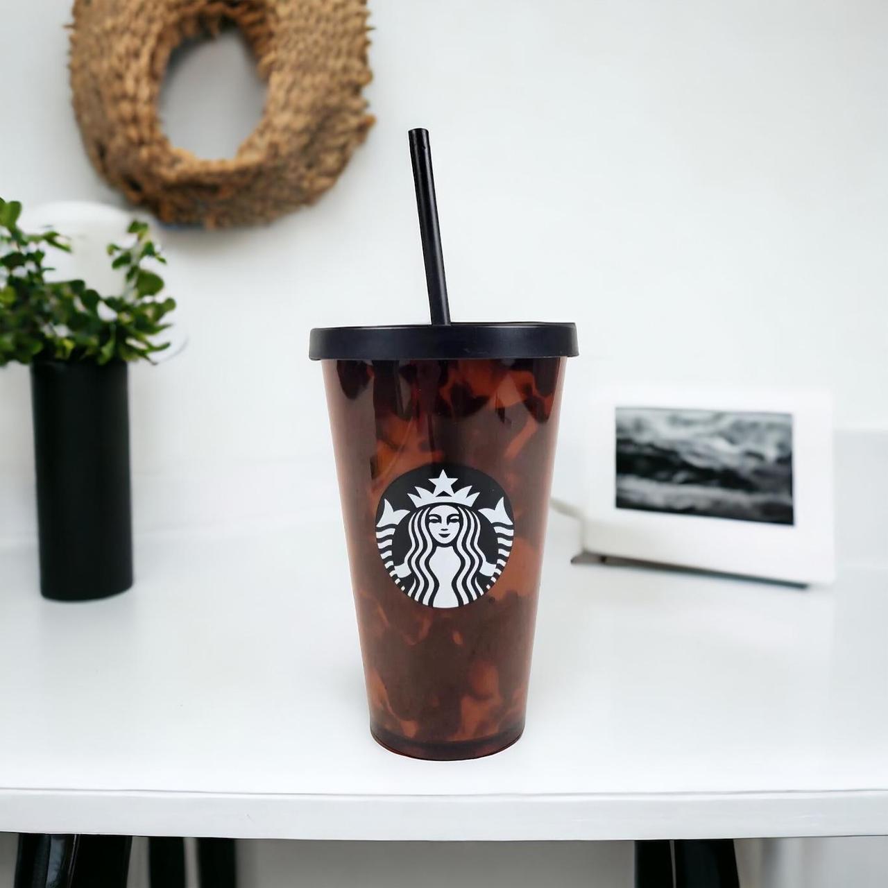 Starbucks 16 oz Cold Cup Tumbler Tortoise Shell... - Depop
