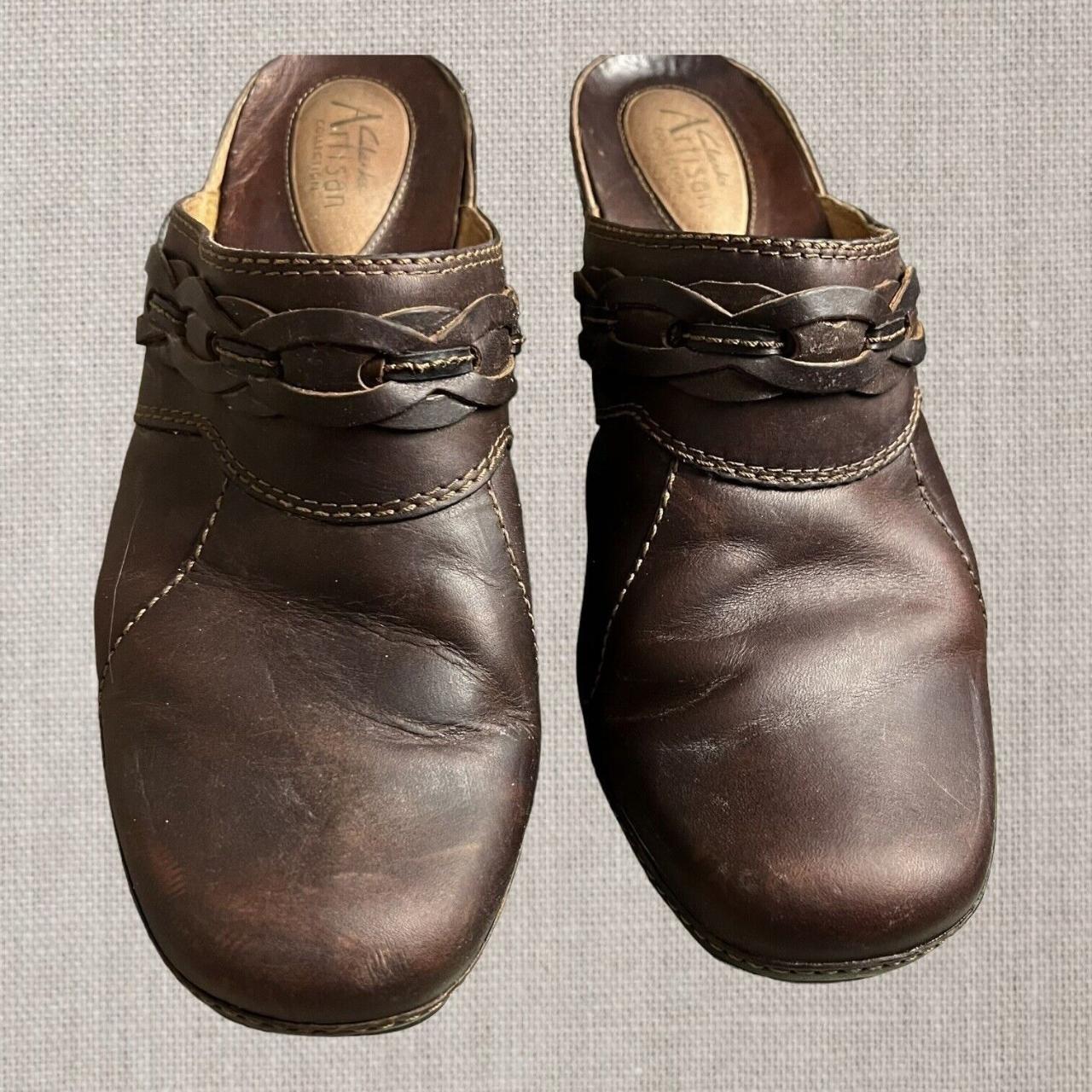 Clarks Artisan Octavia Womens Clogs Leather Brown... - Depop
