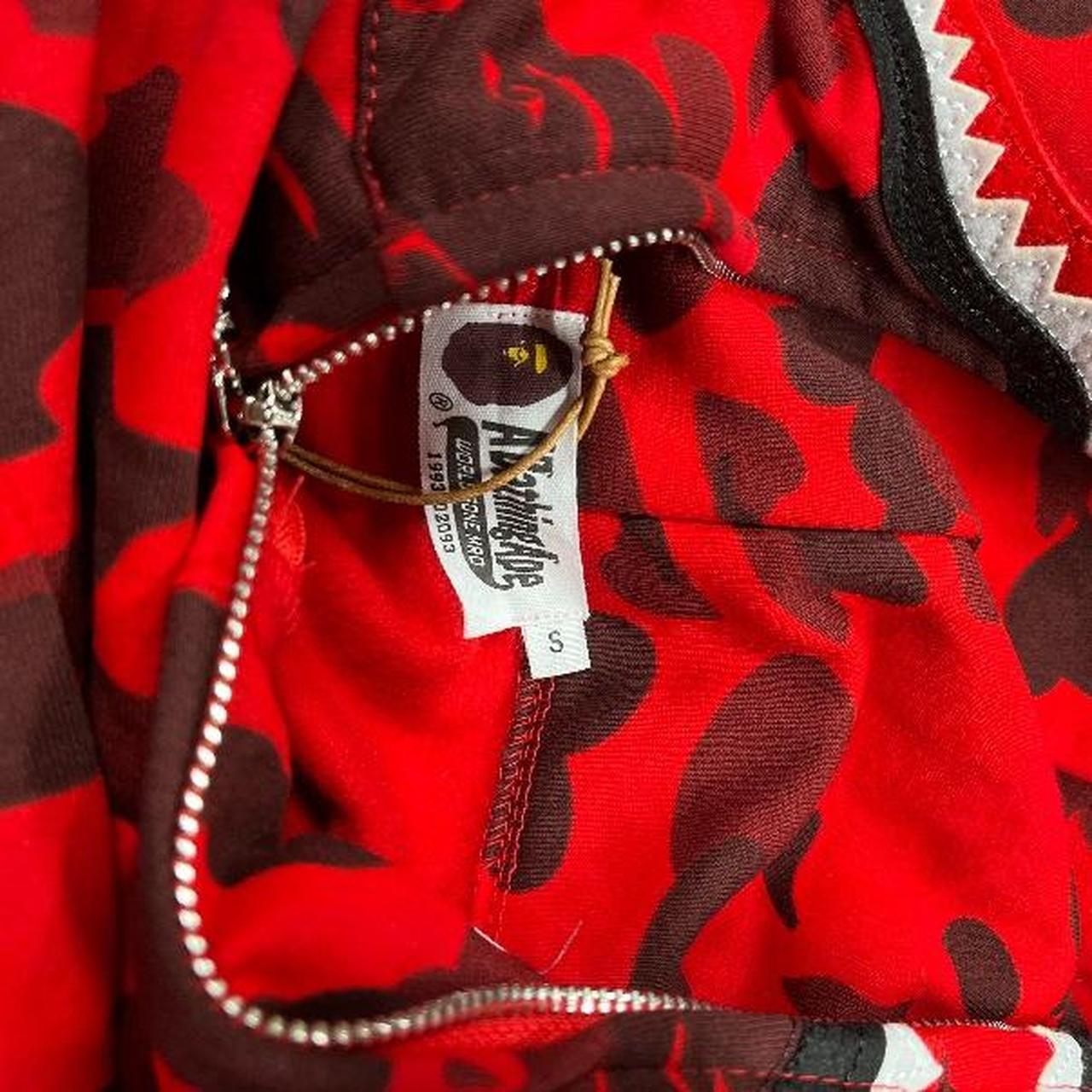 BAPE full zip hoodie red camo Tags in... - Depop
