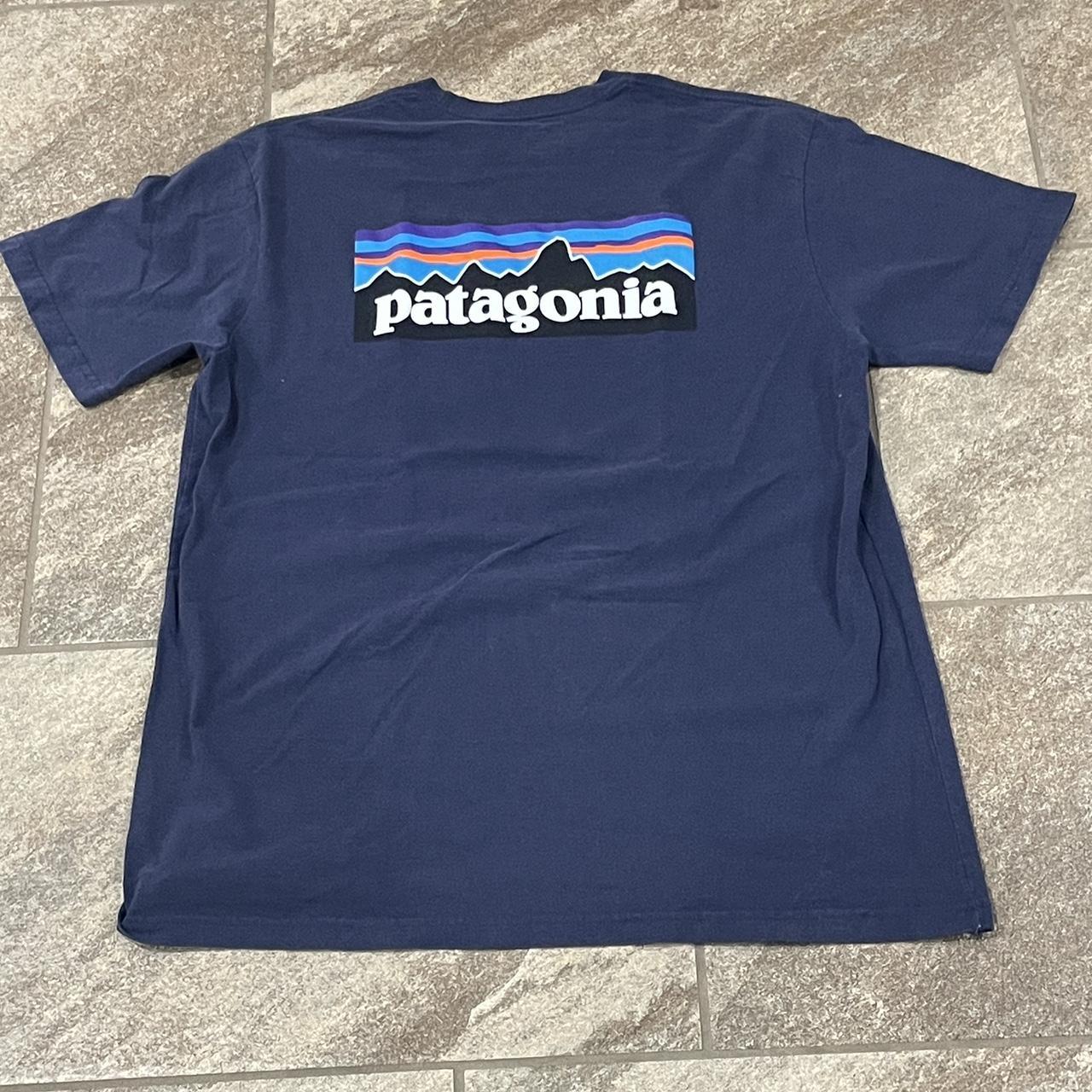 Patagonia navy blue tee - Depop