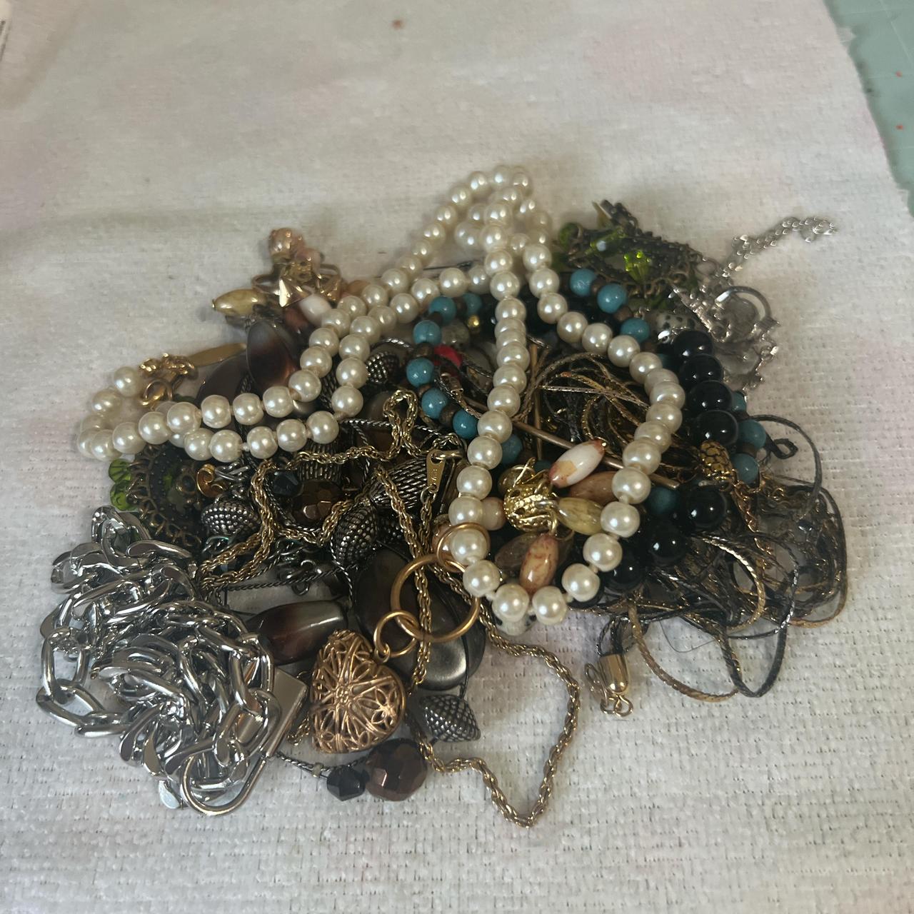 Large assortment of jewellery including necklaces,... - Depop