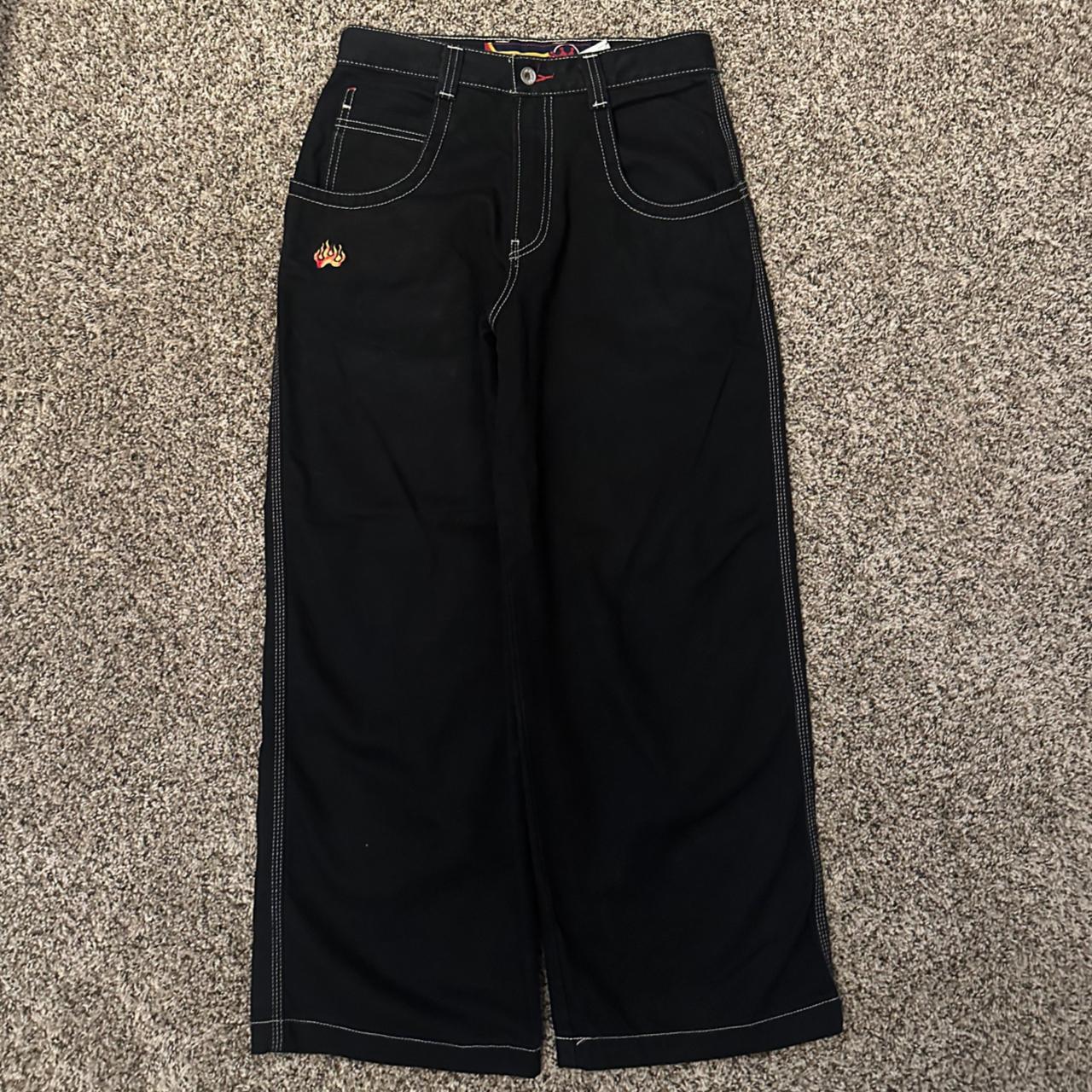 Vintage black flame "jnco" logo jnco jeans with... - Depop