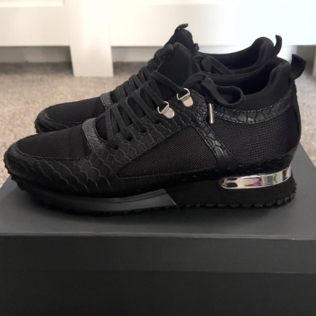 Mallet trainers…. Black/silver/crocodile skin... - Depop