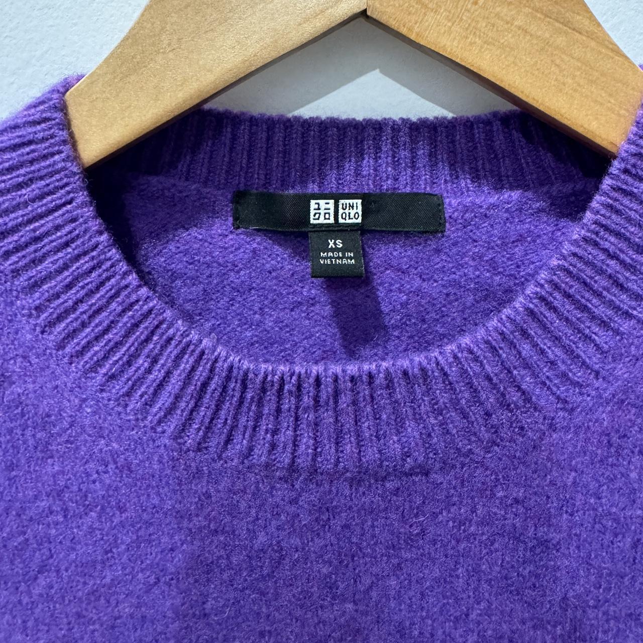 Uniqlo purple jumper 100% pure wool Size XS... - Depop