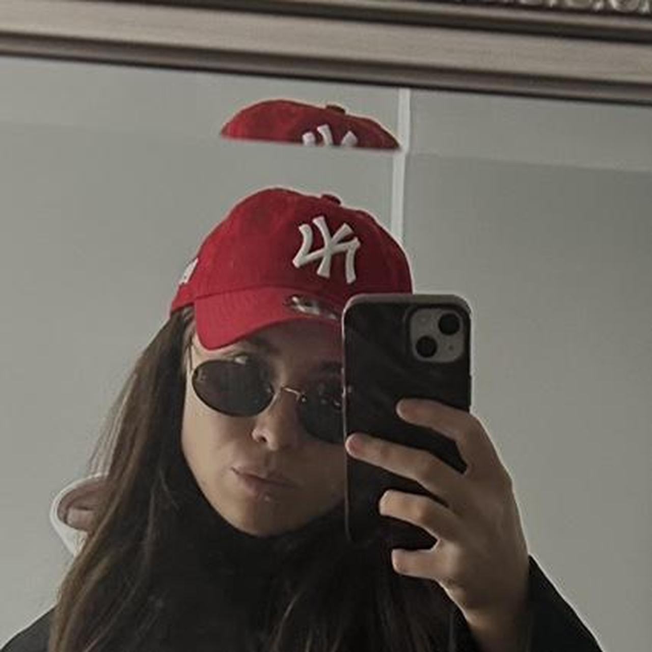 Red New York yankees hat - Depop