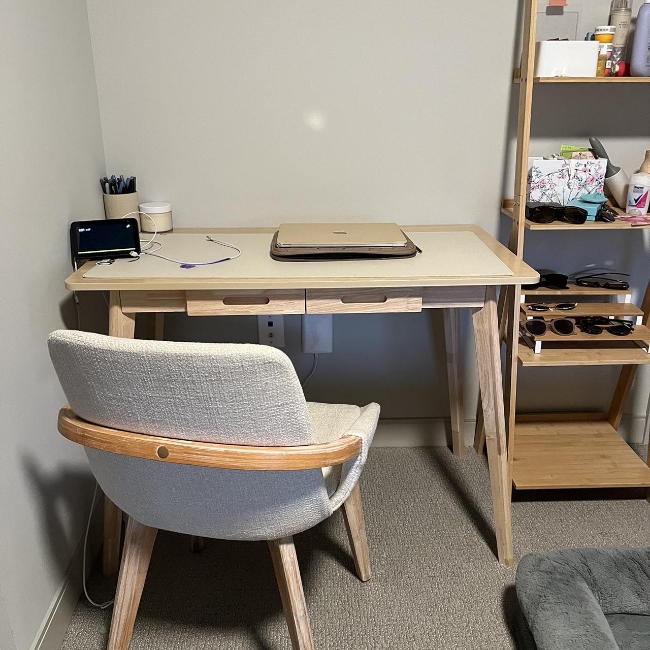 Oak desk and chair Desk 100 Chair 50 - Depop