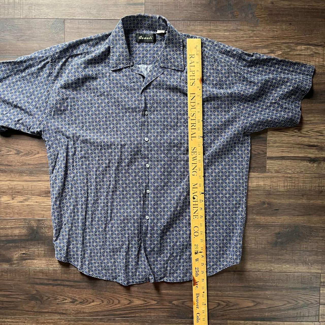 Avanti Shirt Men's Blue Check Plaid Rayon Soft... - Depop