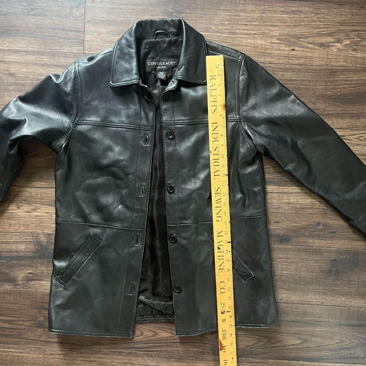 Centigrade Womens Black Leather Long Sleeve Button... - Depop