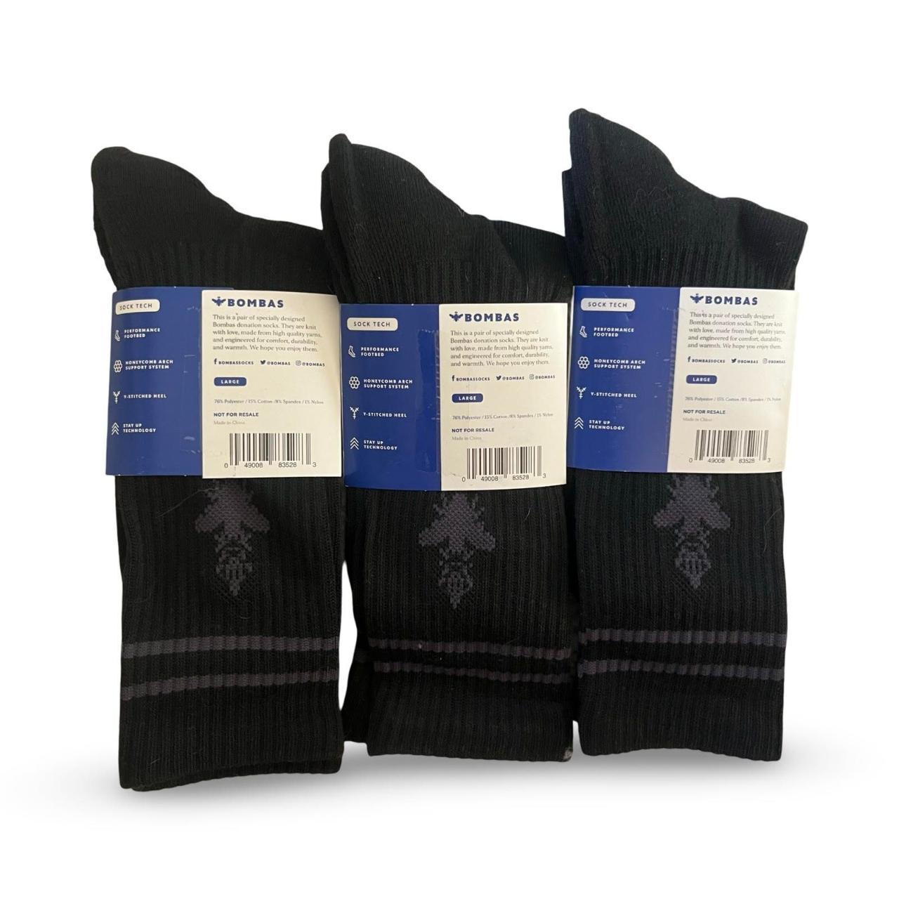 3 Pairs Bombas Mens Calf Socks, Black, Bee Honeycomb... - Depop