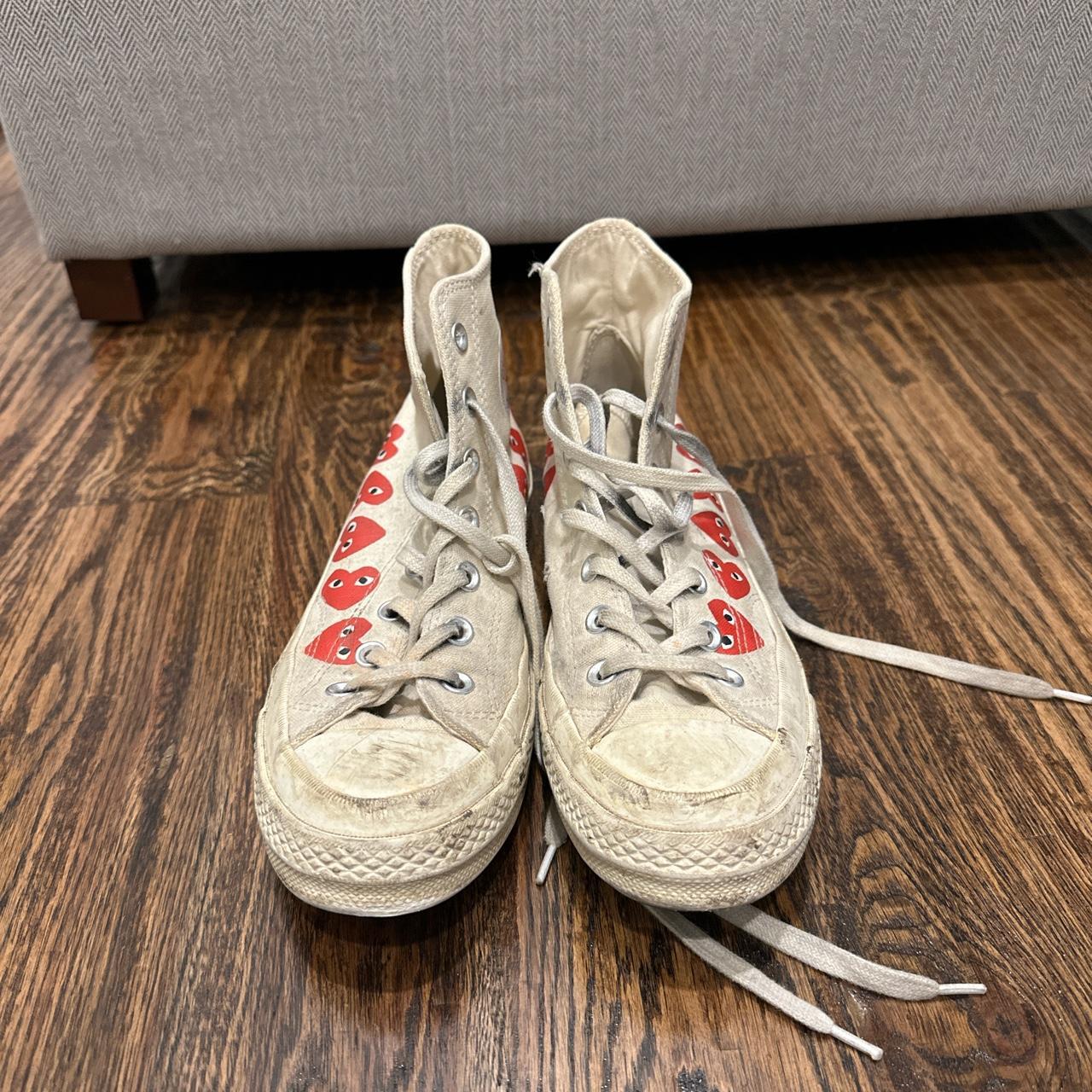 comme des garçon converse - very worn - Depop
