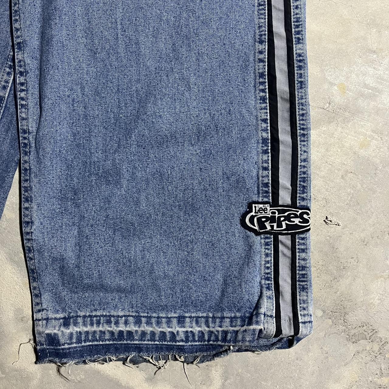 Vintage grail wideleg Lee pipes side striped denim 🦓... - Depop