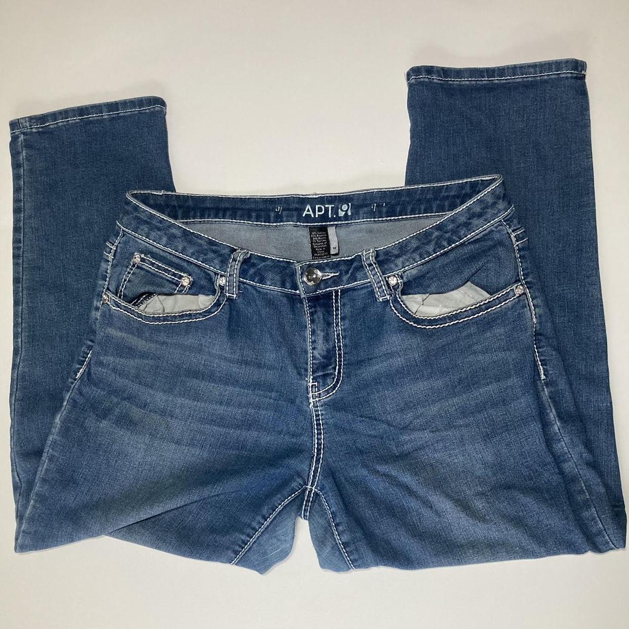 Y2K Denim💙 Embroidered cross blue jeans See last... - Depop