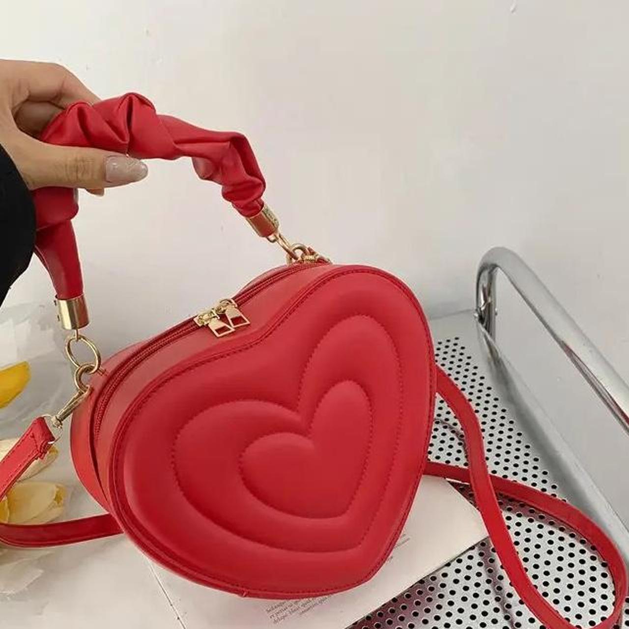 Fashion Love Heart Shape Shoulder Bag Small Handbags... - Depop