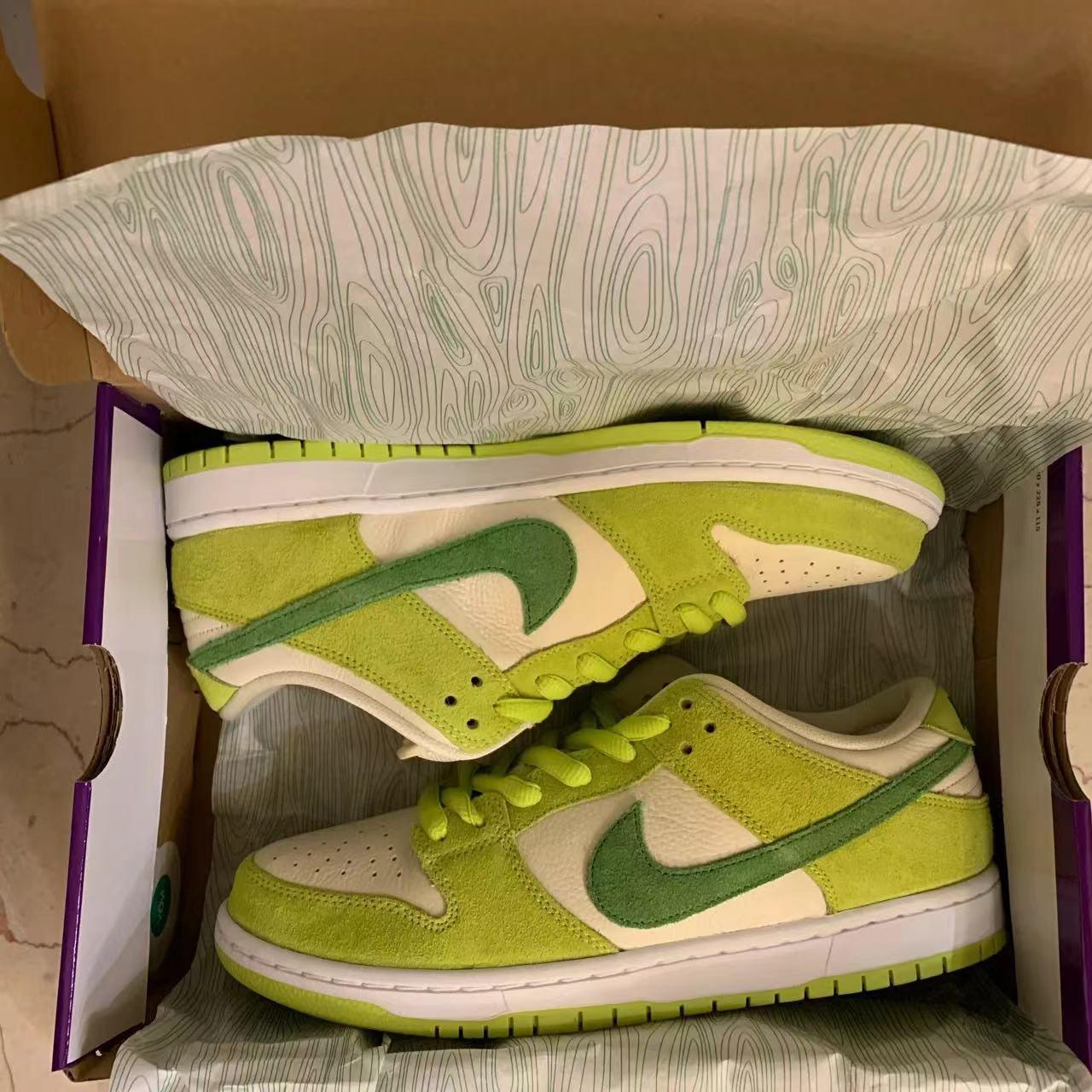 Nike Dunk Retro Low Green Apple Sneakers For... - Depop