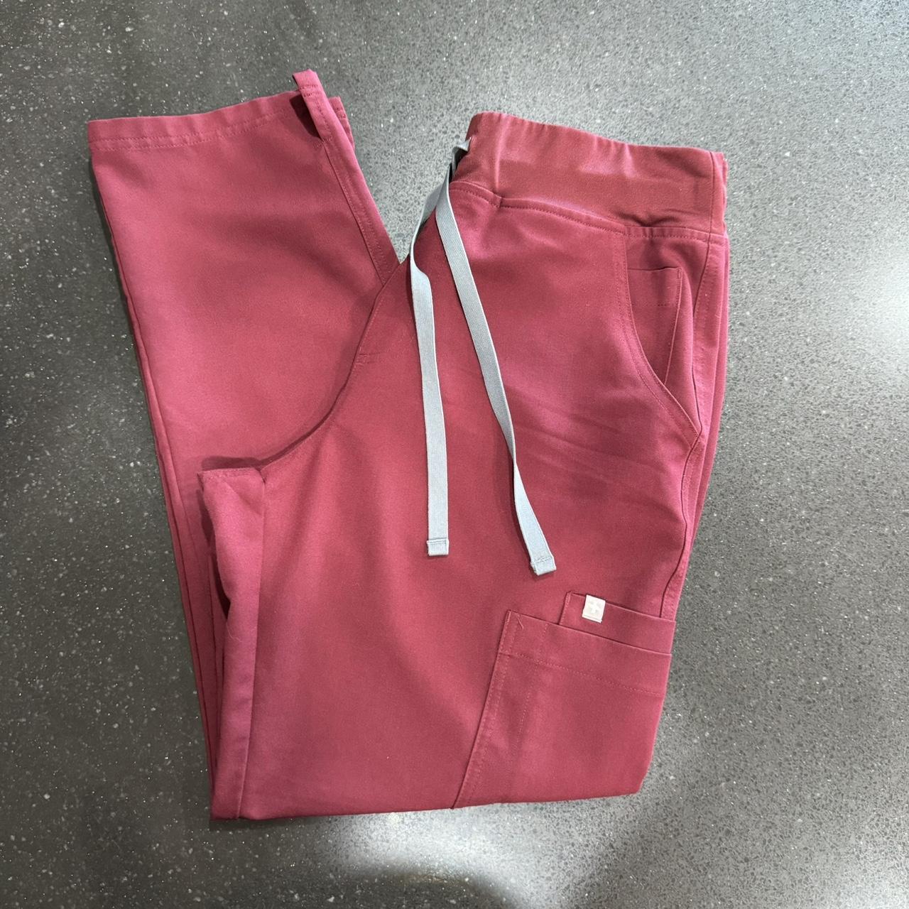 Figs MP maroon/Burgundy/red scrub pants. Medium petite. - Depop