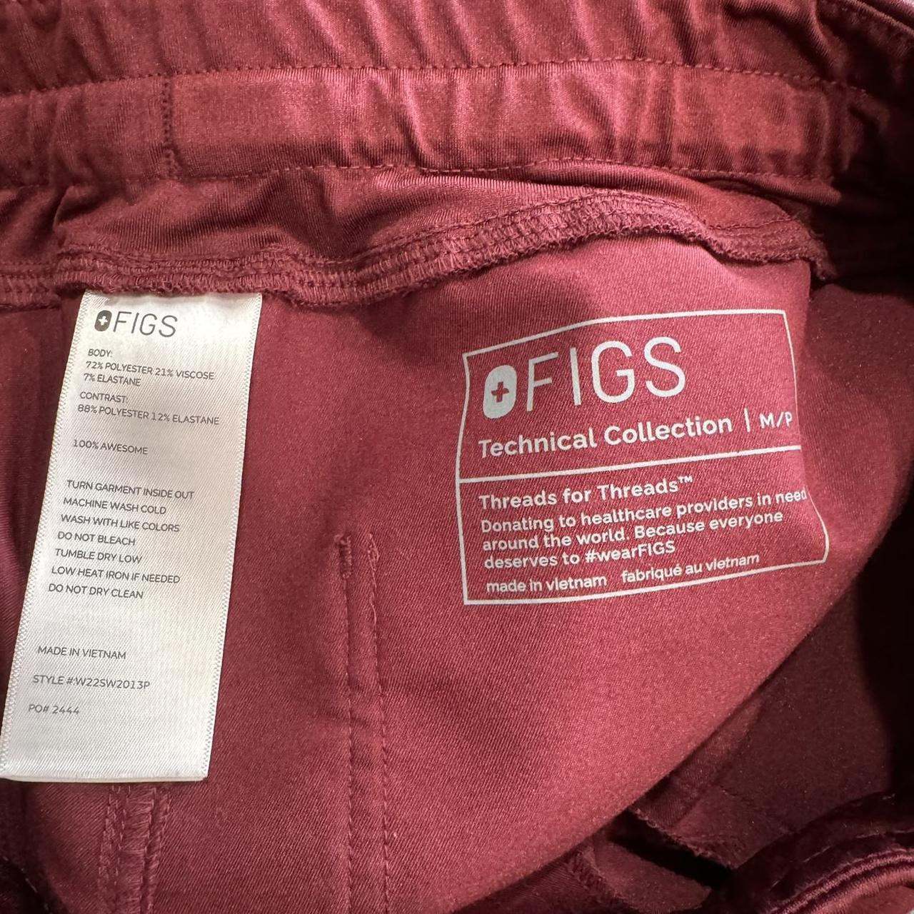 Figs MP maroon/Burgundy/red scrub pants. Medium petite. - Depop