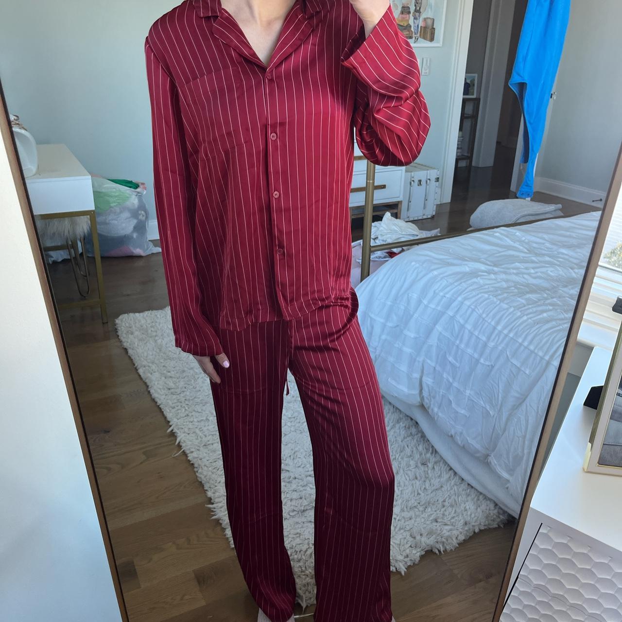 Red satin pajamas NWT - Depop
