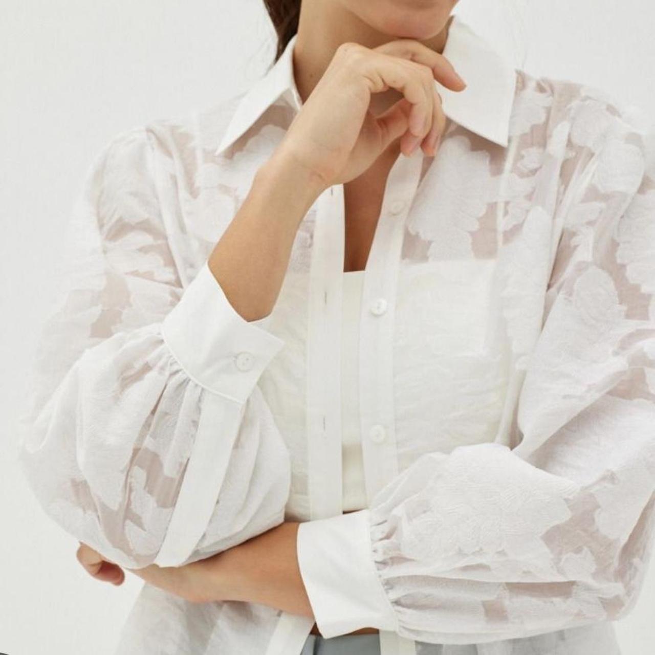 LOVE BONITO - Cream Claresta Jacquard Top (Size... | Depop