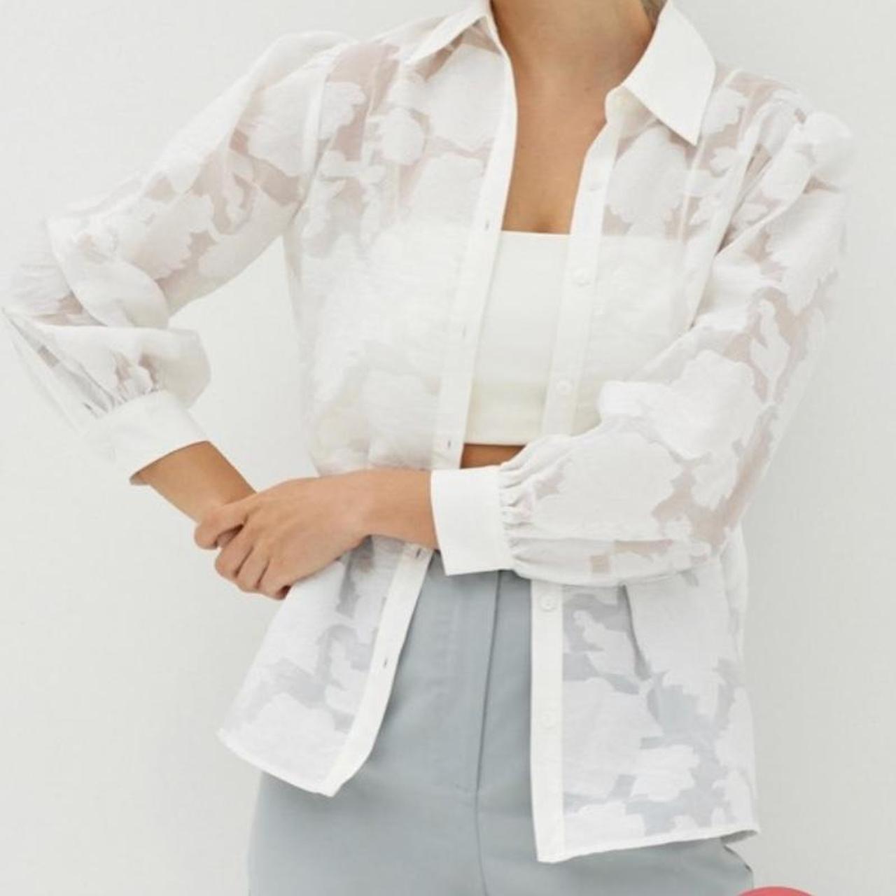 LOVE BONITO - Cream Claresta Jacquard Top (Size... | Depop