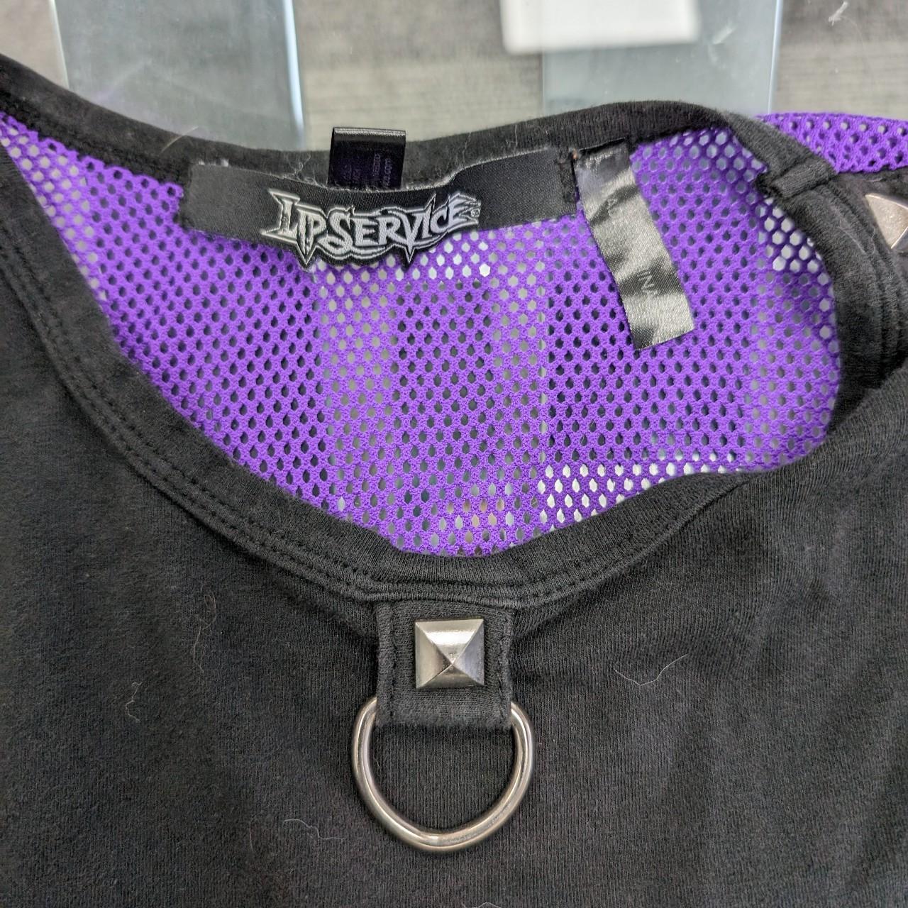 Lip Service brand purple fishnet tank top + sleeves - Depop