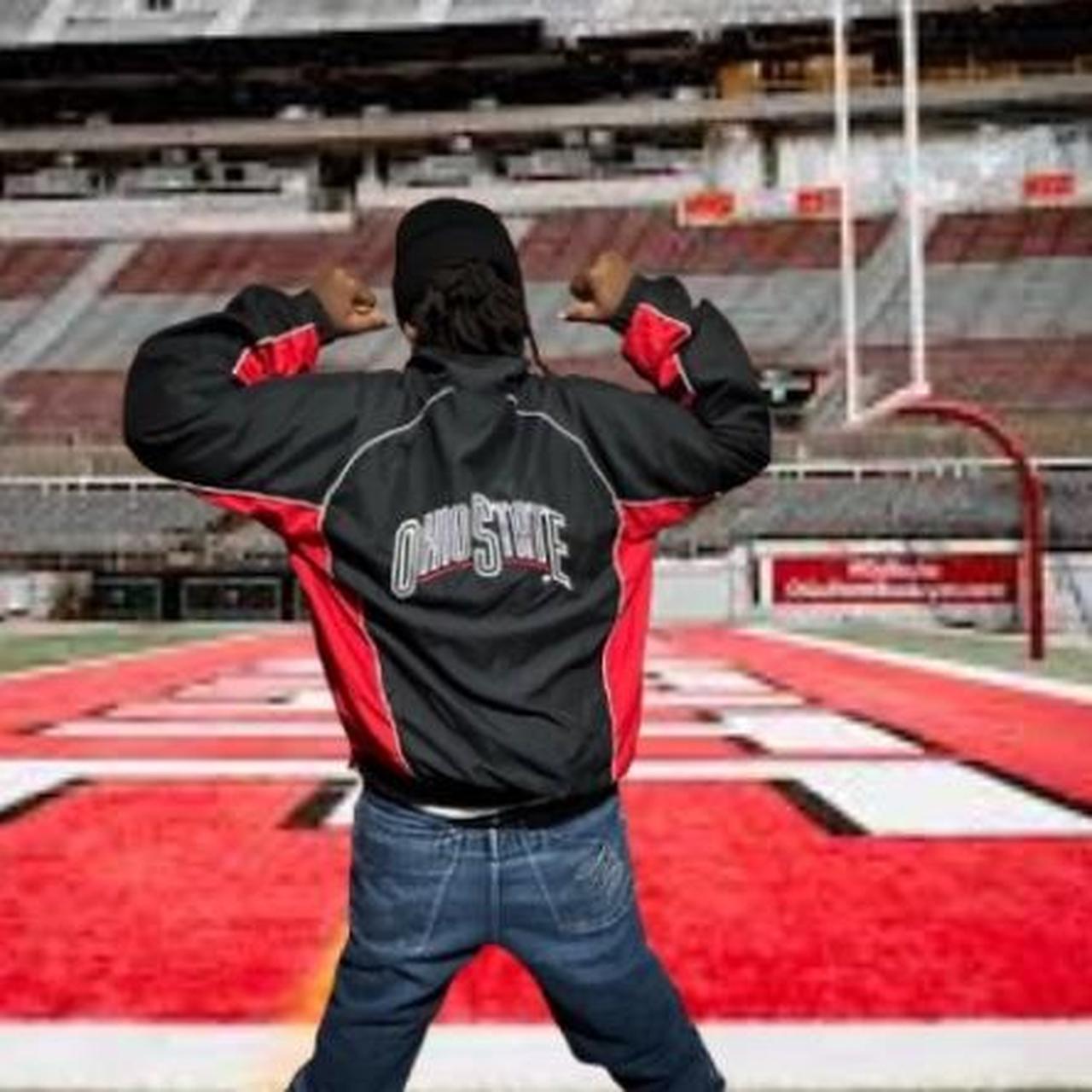 Ohio State Buckeyes black and red windbreaker... - Depop