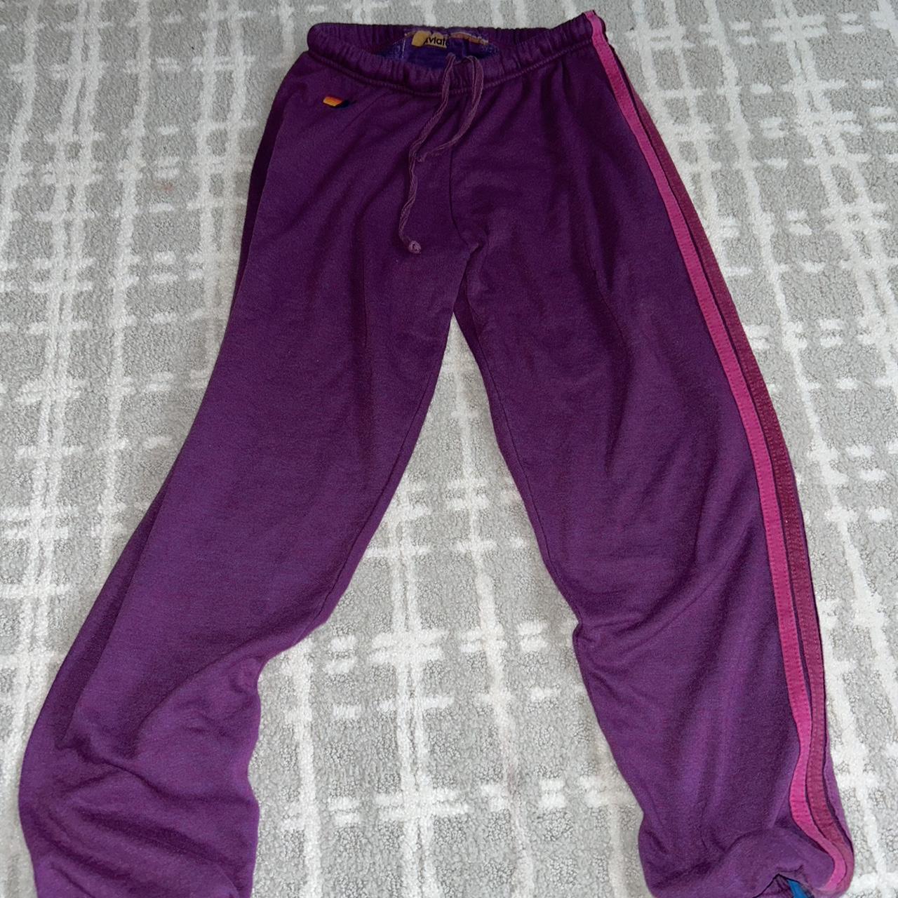 AVIATOR NATION PURPLE SWEATPANTS size S worn a few... - Depop