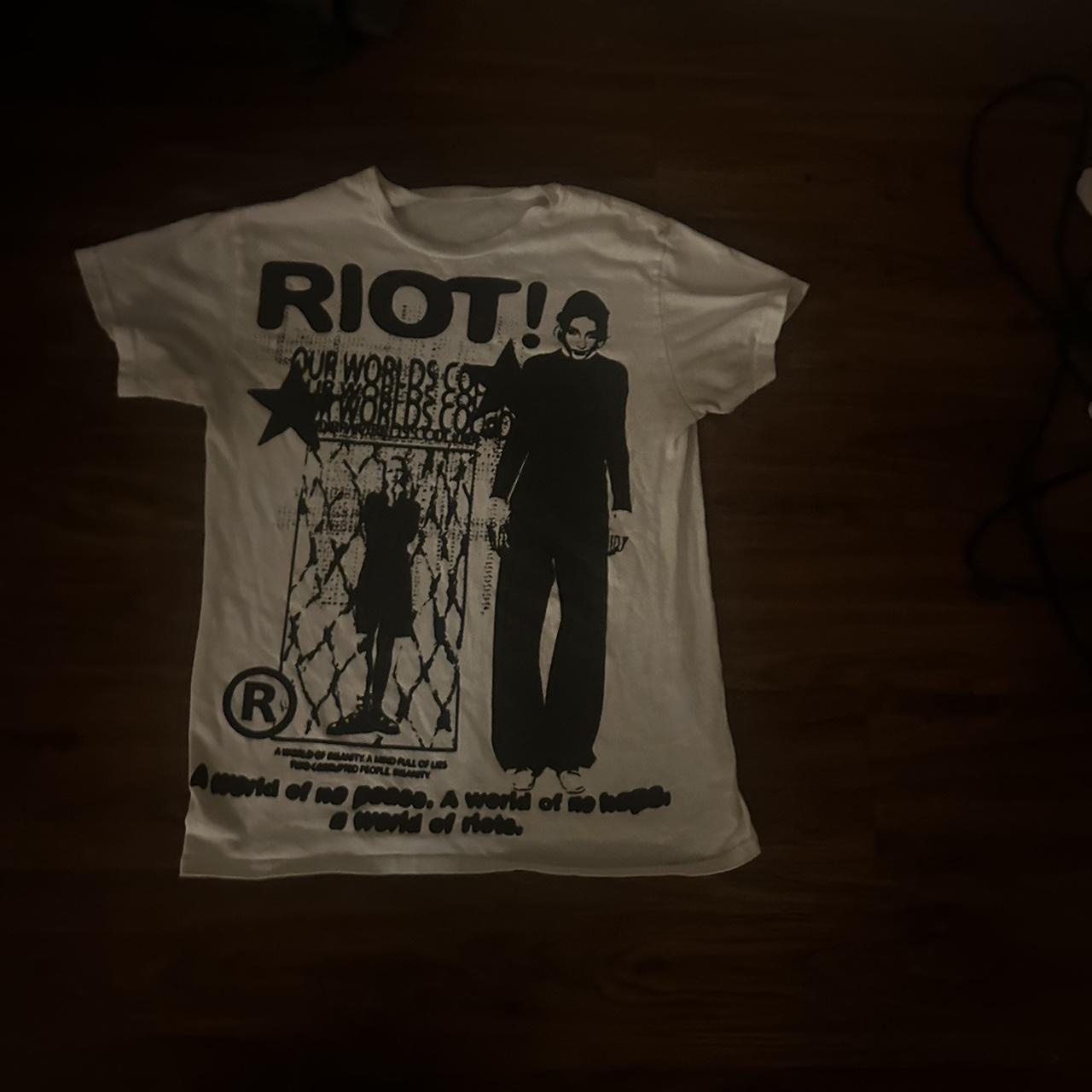 RIOT SHIRT ,”it’s a riot” tee ,feeler tee - Depop