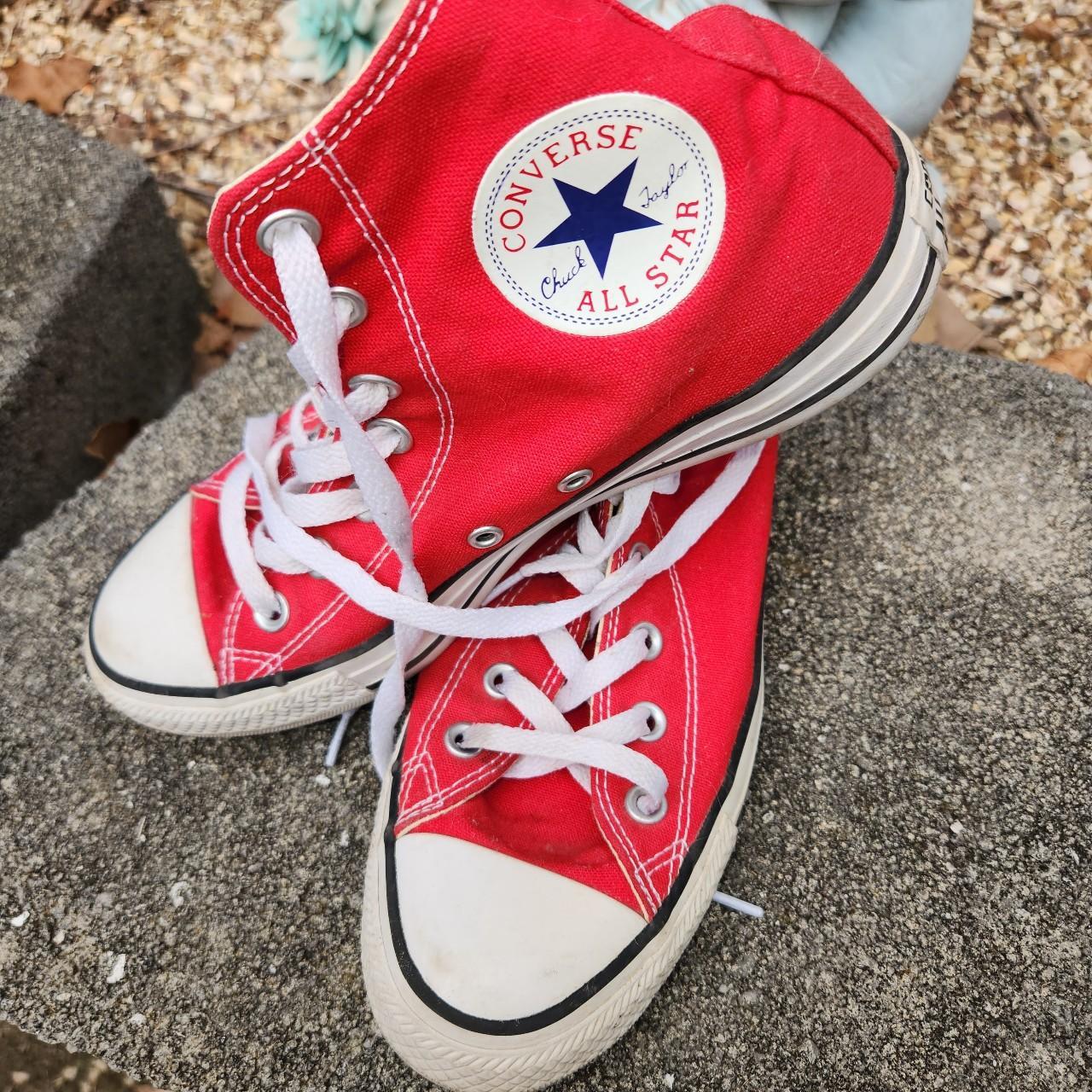 Red Converse Chuck Taylor All Star sneakers Red... - Depop