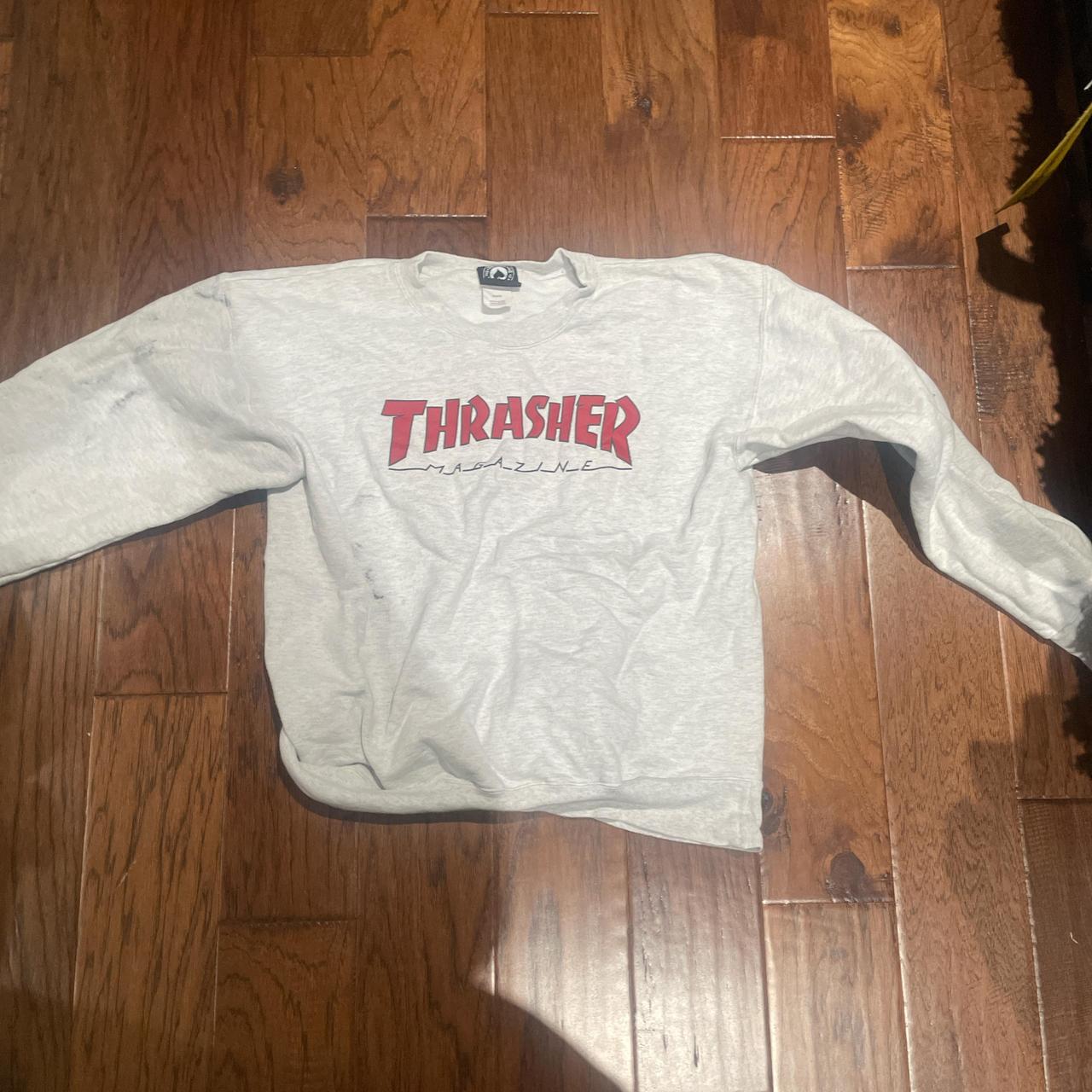 Medium Thrasher crewneck ^flaws as shown in... - Depop