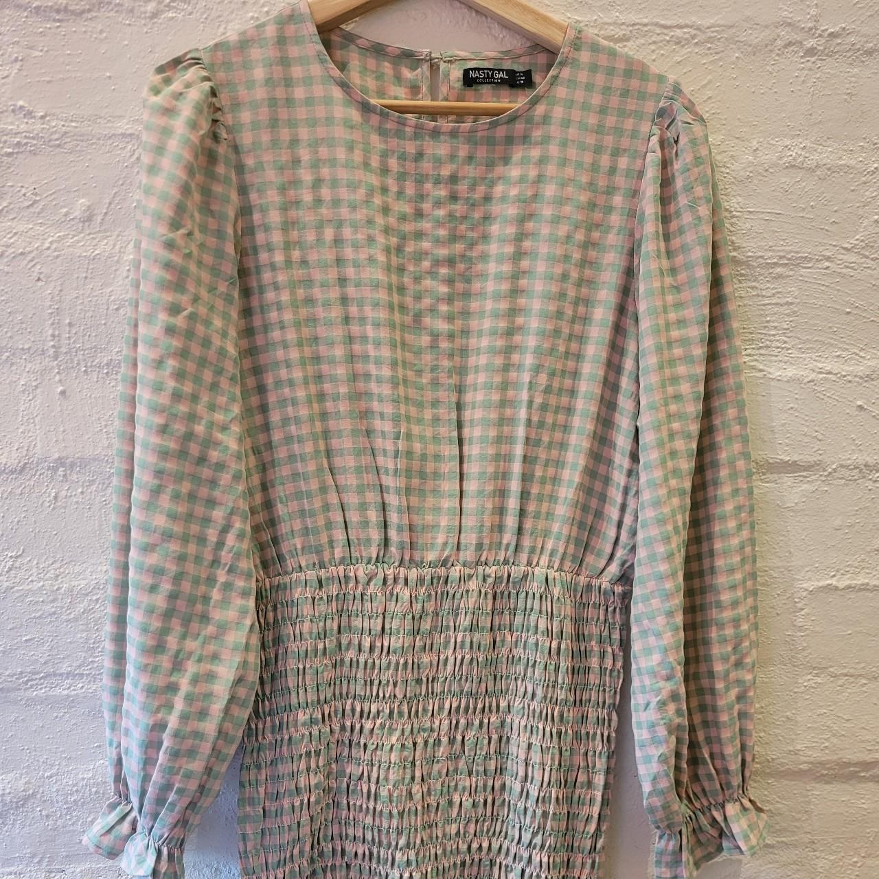 Long sleeve dress with gathered bodyform... - Depop