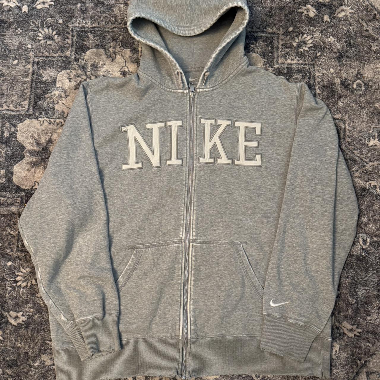 Grey Vintage Nike zip up Tagged XXL fits like... | Depop