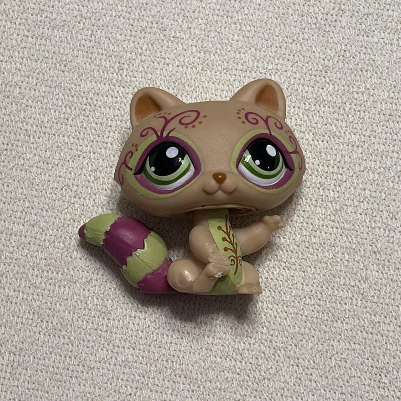 Littlest Pet Shop LPS #1354 Raccoon Green and Purple... - Depop