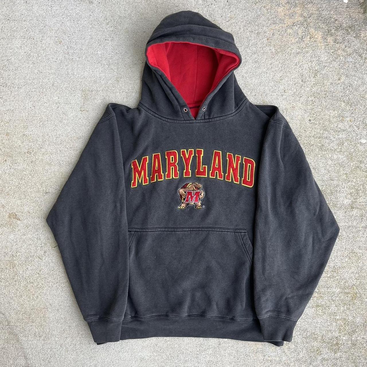 Maryland University Embroidered Hoodie No Tag Fits... - Depop