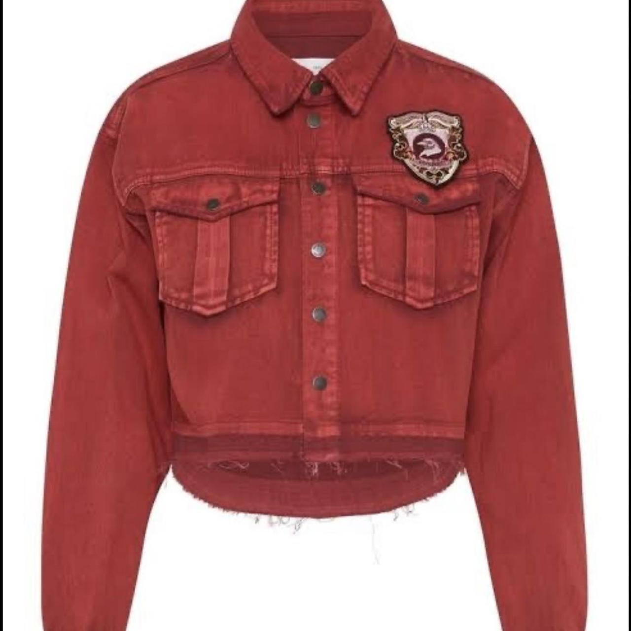 Sass & Bide red denim Jacket Only worn once! Badge... - Depop