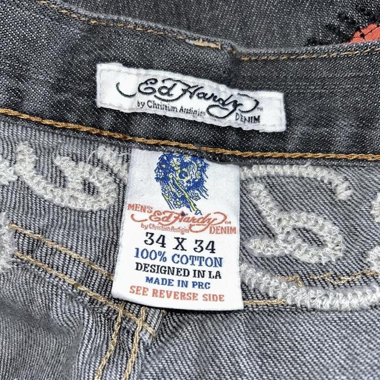 Ed Hardy Tiger Embroidered Jeans Size... - Depop
