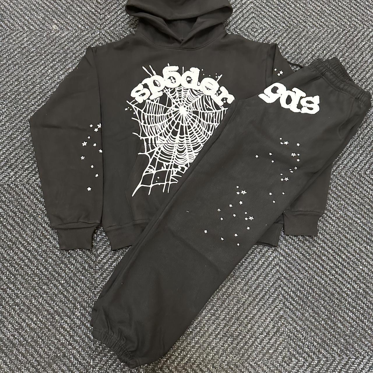 Black and white Spider Worldwide tracksuit #tracksuit - Depop