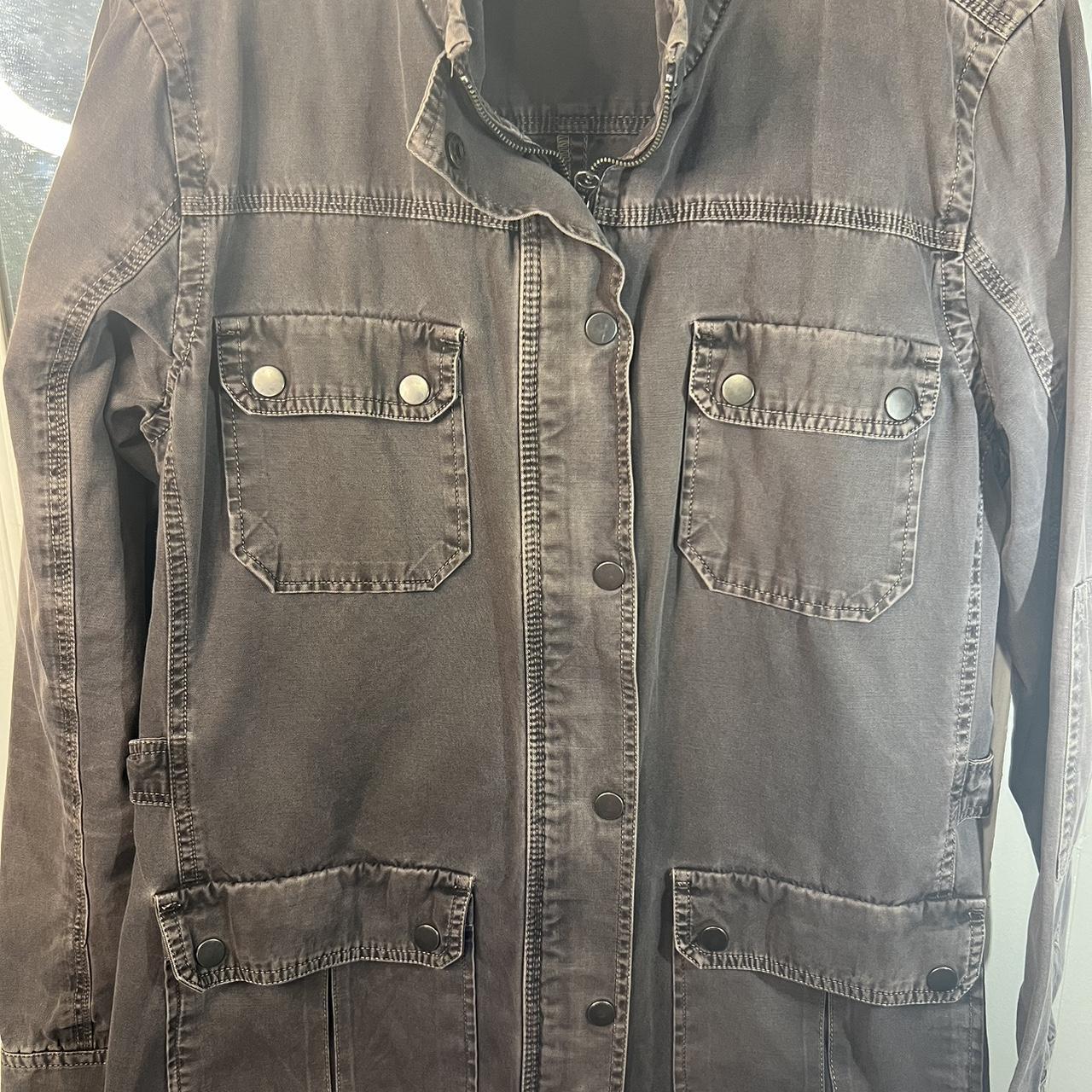 Distressed brown utility jacket ~ Large - Depop